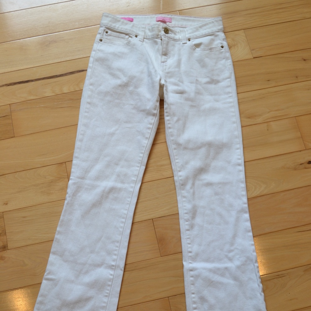 White Denim Main Line Fit Lilly Pulitzer Jeans 2 - Gem